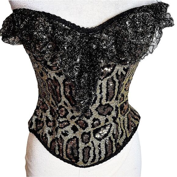 M & J Int. | Other | M J Int Cheetah Print Corset Costume Showgirl ...